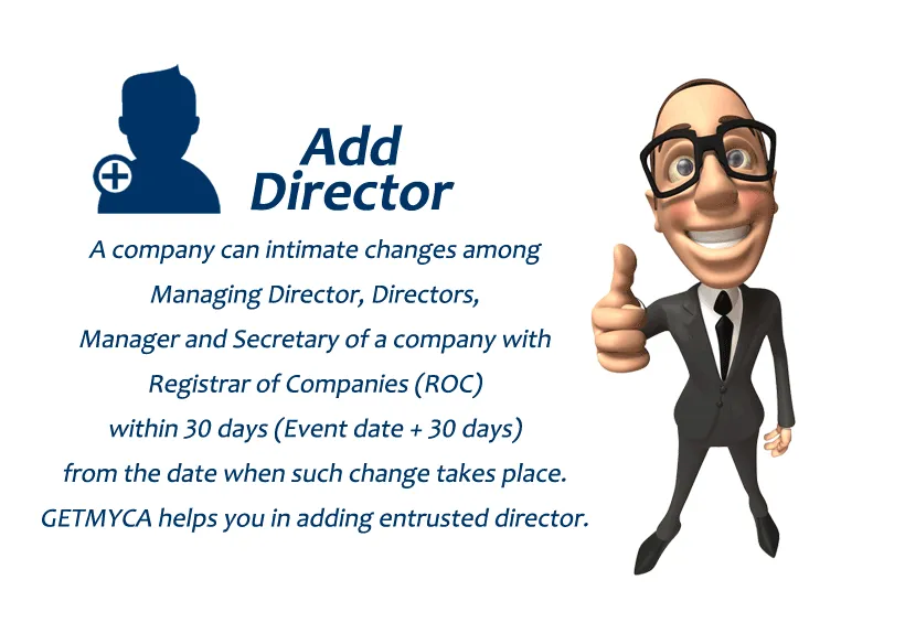 Appoint Director | Add new Director to company | GetmyCA